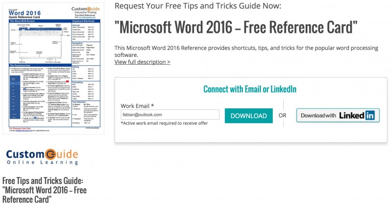 Gratis: Download Reference Card Windows 10 dan Microsoft Office 2016 ...