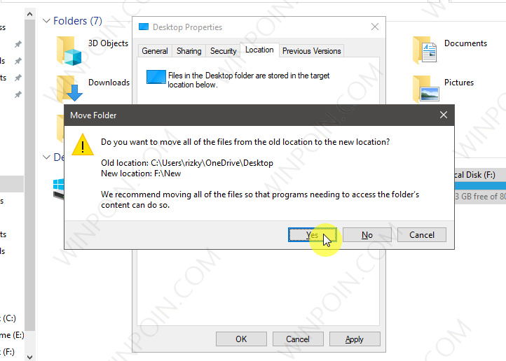 Cara Memindahkan Lokasi Folder Desktop di Windows 10 (5) | WinPoin