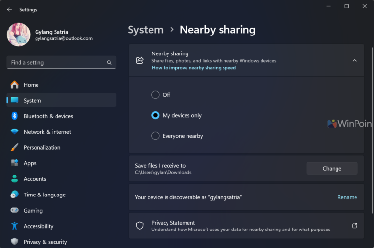 Cara Menggunakan Fitur Nearby Share di Windows 11 | WinPoin