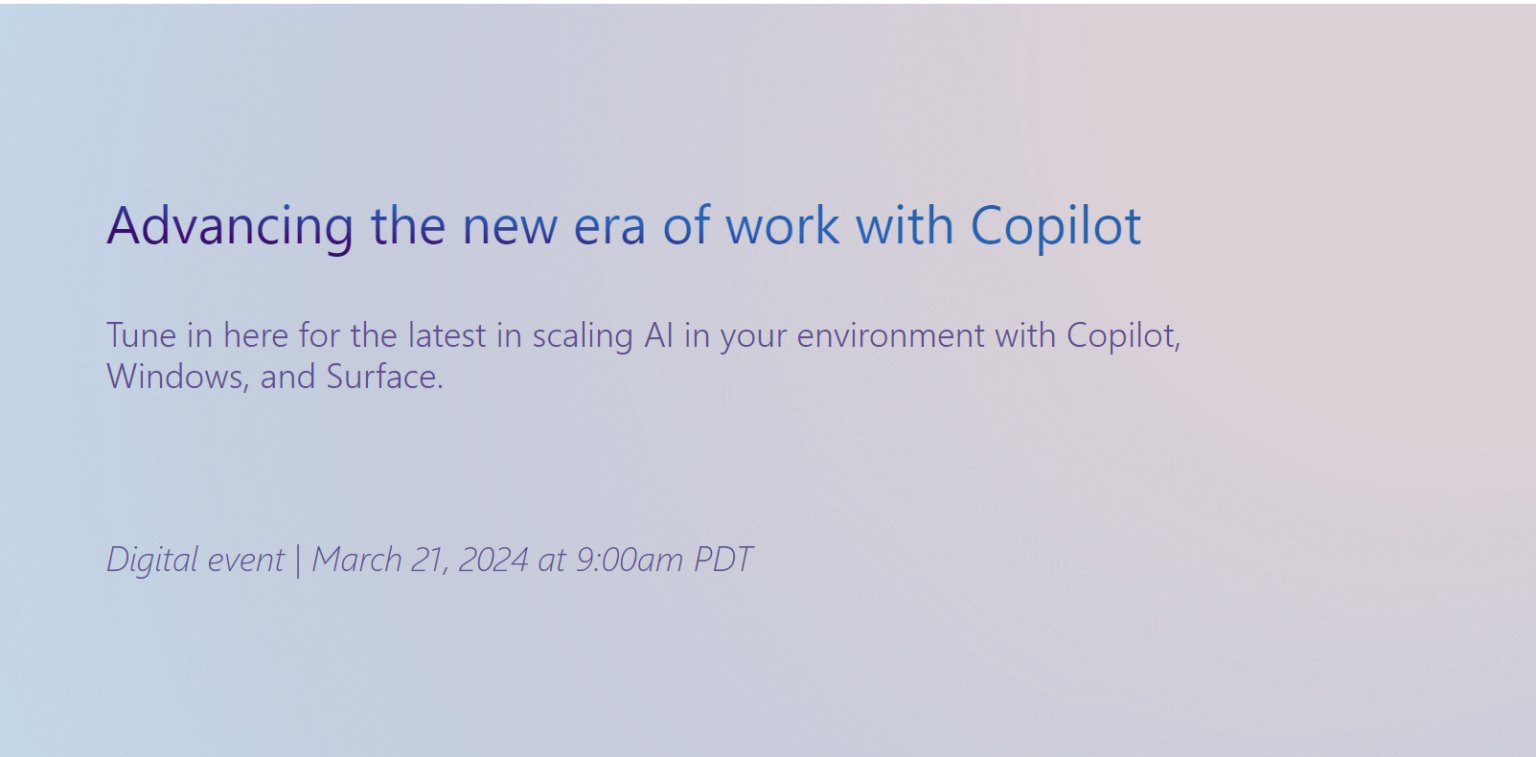 Apa Yang Akan Diperkenalkan Microsoft di Event 21 Maret 2024 Nanti ...