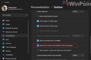 Cara Mengembalikan Show Desktop di Taskbar Windows 11 | WinPoin