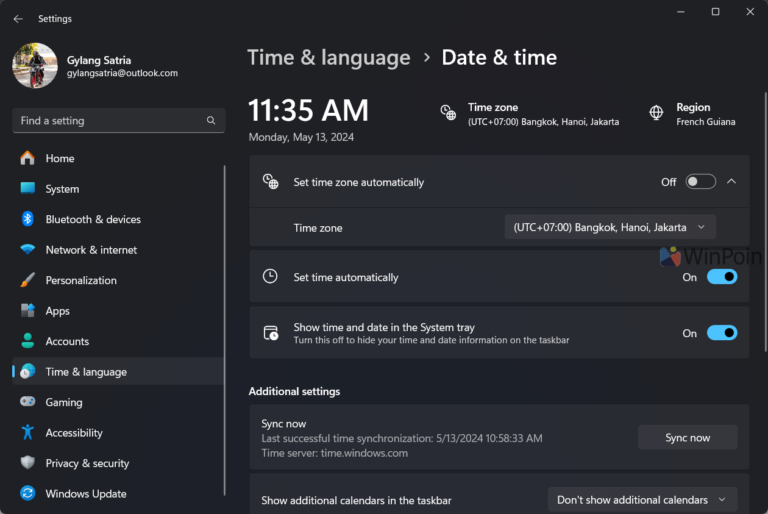 Cara Memperbaiki Jam Yang Error (Tidak Tersinkronisasi) di Windows 11 | WinPoin