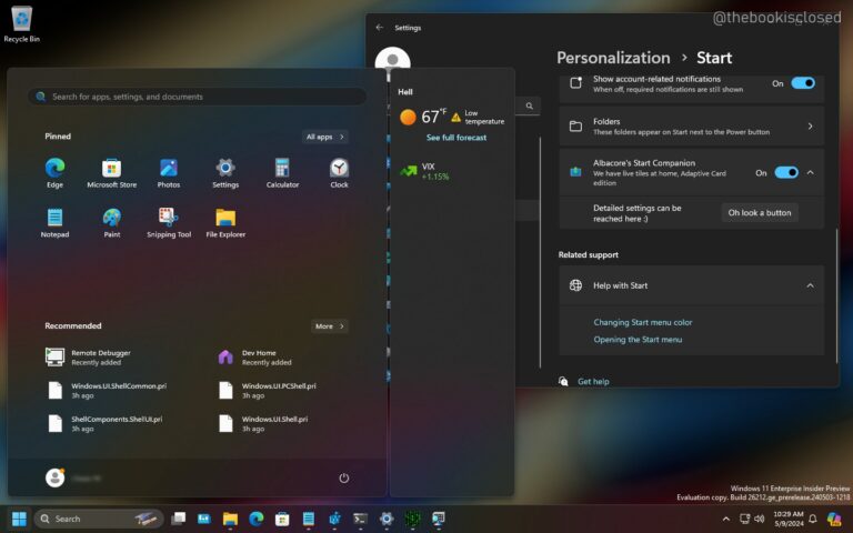 Microsoft Uji Panel Widget Khusus di Start Menu Windows 11 | WinPoin