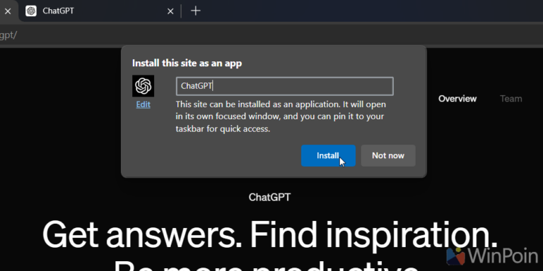 Cara Install ChatGPT via PWA di Windows 11 | WinPoin