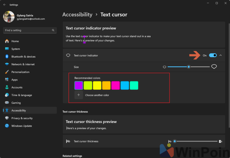 Cara Mengaktifkan Text Cursor Indicator di Windows 11 | WinPoin