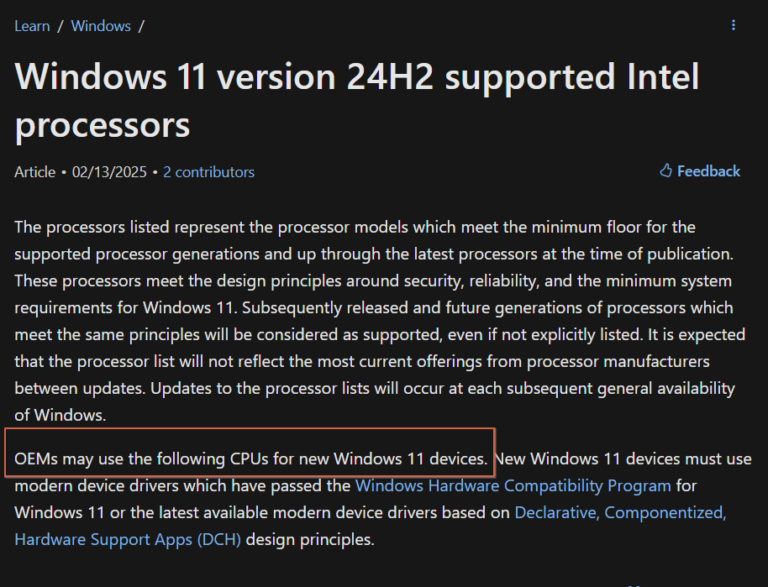 Microsoft Hapus Intel Gen 8, 9 dan 10 di Dukungan Resmi Windows 11 24H2 ...